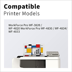 LEMERO UEXPECT Remanufactured Ink Cartridge Replacement for Epson 822XL T822XL 822 XL Combo Pack for Workforce Pro WF-3820 WF-4830 WF-4820 WF-4833 WF-4834 Printer (Black Cyan Magenta Yellow, 4-Pack)