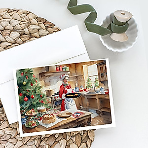 Caroline's Treasures DAC3298GCA7P Cookies with Santa Claus Mrs. Claus Greeting Cards Pack of 8 Blank Cards with Envelopes Whimsical A7 Size 5x7 Blank Note Cards