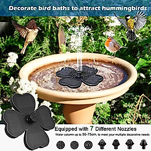 Solar Fountain Pump for Bird Bath, Lucky Clover Solar Water Pump for Pond, RAESOOT Floating Solar Powered Water Pump for Garden Backyard Pond Pool, Outdoor Decor Summer Gifts for Mother