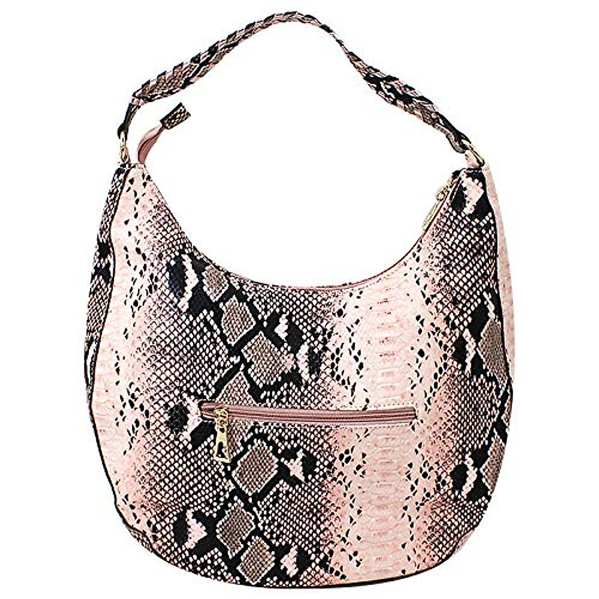 CLARA Snakeskin Hobo Handbag PU Leather Top Handle Bag Tassel Shoulder Bag Satchel Travel Tote Purse Brown