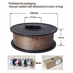 Maths PLA+ 3D Printer Filament 1.75mm (±0.02 mm), 250g/Spool×4, Independent Vacuum Package. 4 Colors Pack for 3D Printer & 3D Pen-Gold(Dark), Silver, Red, Blue.