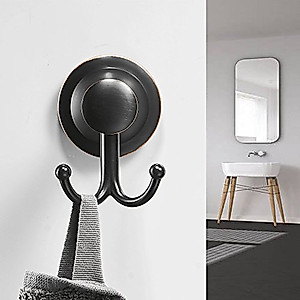 BESy Oil Rubbed Bronze 4 Piece Bathroom Accessories Set (Single Towel Bar, Towel Ring, Toilet Paper Holder, Double Towel Hooks), Wall Mounted Bath Hardware Accessory Fixtures Set