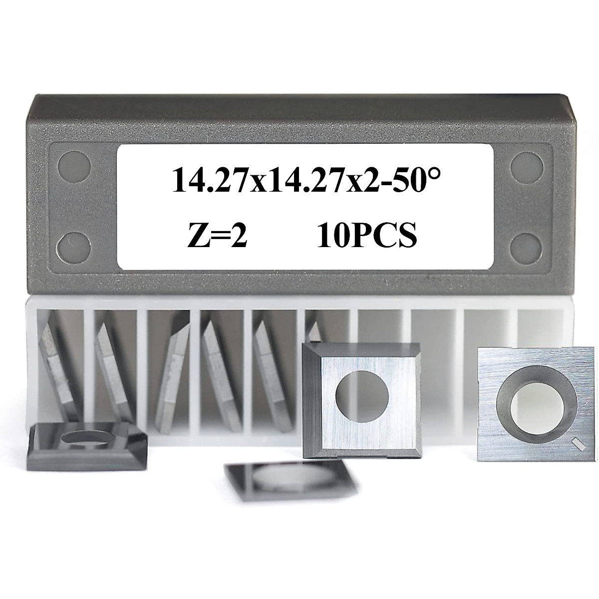 Carbide Inserts Cutters Knives 14.27mm Square Replacement Spiral Planer Blades for Rikon 20-600H WEN JT630H and PL1326 BP510H Cutech Jointer Rikon Craftex King Head 10pcs