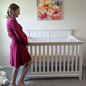 Dream On Me Fairview 4 In 1 Convertible Crib In Silver Grey Pearl, JPMA Certified, 3 Mattress Height Settings, Built Of Durable & Sustainable Pinewood