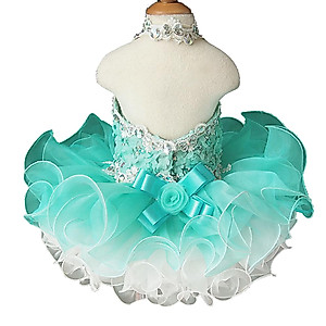 Jenniferwu G040-2 Infant Toddler Baby Newborn Little Girl's Pageant Party Birthday Dress Blue Size 3T