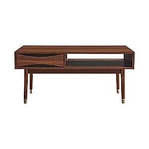 Versanora Dawson Coffee Table | Living Room, 39.62" x 21.62" x 17.75", Walnut