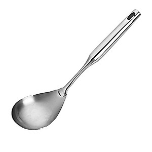 TBWHL Dinner Spoon Serving Spoon, 304 Stainless Steel 12.5 Inch Premium Brushed Stainless Steel Large Serving Spoon Kitchen Tool with Good Grip Ergonomic Handle, Silver