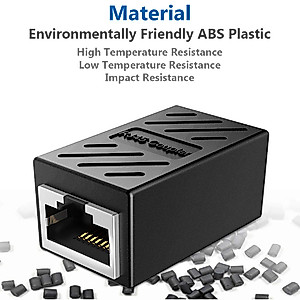 RJ45 Coupler 5 Pack Shielded Inline Gigabit Ethernet LAN Internet Network Patch Couplers Connectors for Cat7/Cat6a/Cat5e Ethernet Cable Extender Adapter Female to Female – Black