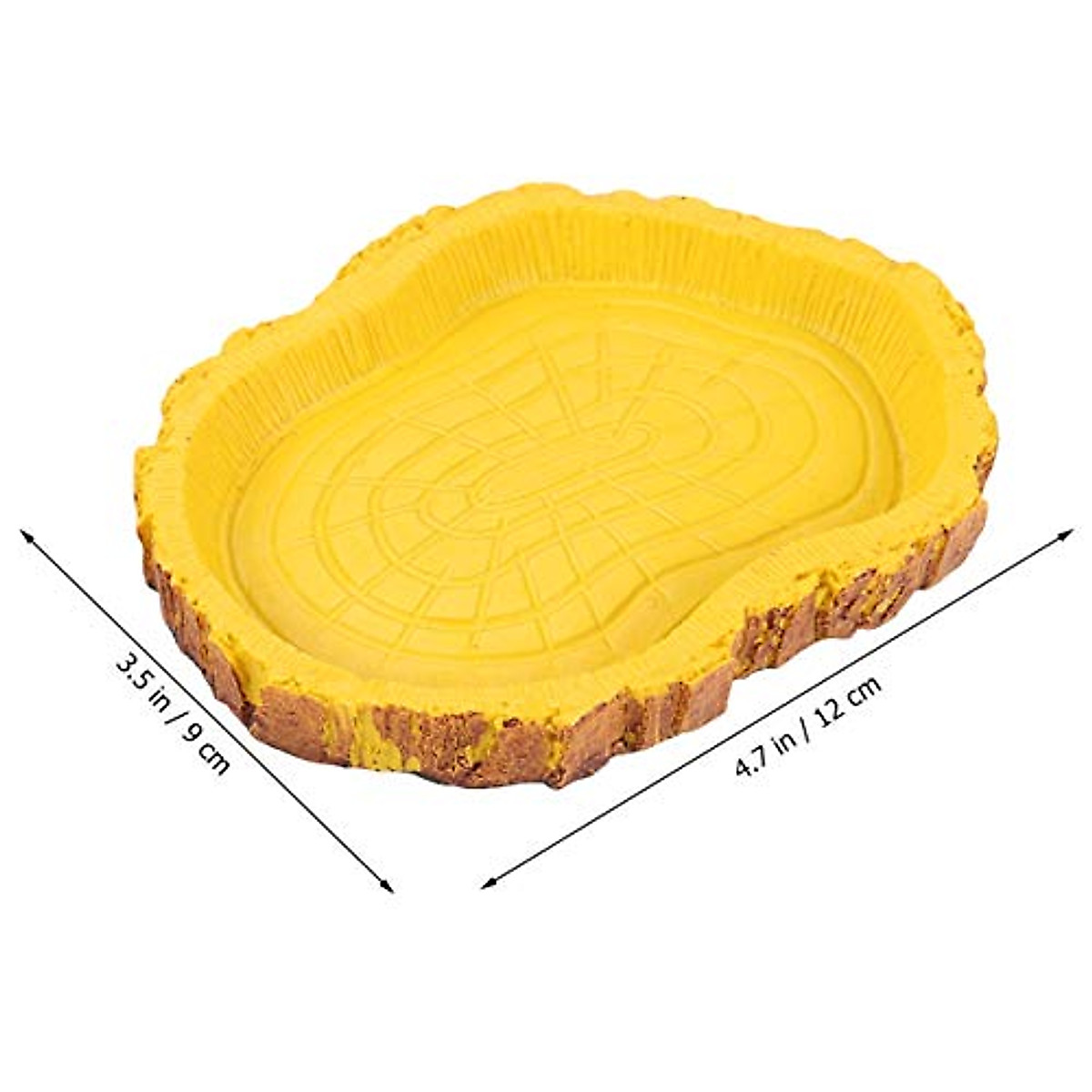 POPETPOP Water and Food Dish for Reptiles-Resin Simulated Bowl for Snake,Tortoise,Lizard,Frogs Reptile Water Dish