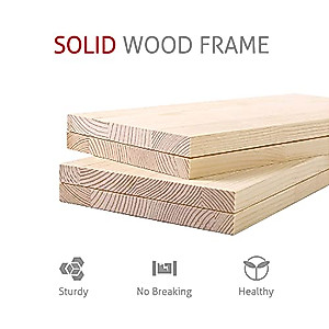 Einfach Queen Size Bed Frame, Upholstered Platform Bed with Strong Wood Slats Support, No Box Spring Needed, Easy Assembly, Dark Grey