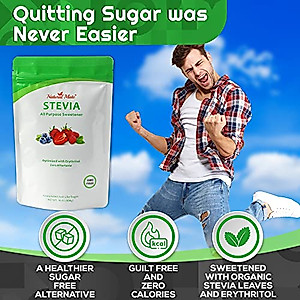 Natural Mate Zero Calorie Sweetener, 16 oz - Organic Stevia Granular Powder Blended with Erythritol - 2:1 Sugar Replacement for Keto, Paleo, Low GI