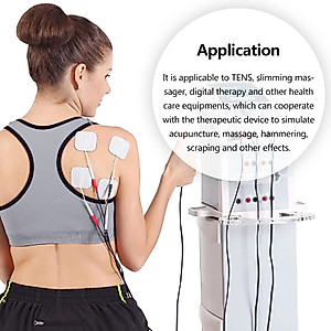 Watris Veiyi 10PCS 2.35mm 1.2m 2‑in‑1 Pin Electrode Wires Cable, Unit Replacement Wires for Unit Physiotherapy Machine