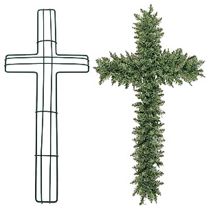 DOITOOL Cross Metal Wire Wreath Frame Set of 2 Easter Cross Wreaths for Front Door DIY Metal Wire Wreath Frames for Easter Day Garden Decorations (15. 7x7 Inch)