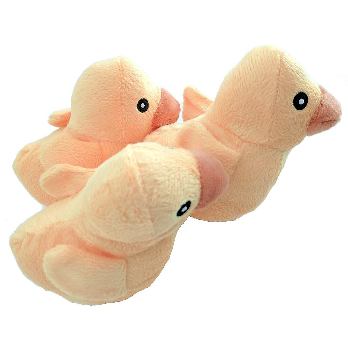 StarTechDeals Yellow Ducks Squeaky Toys, for Small Dog, Puppy Chew Toys, Plush Dog Toy (3 Ducks)