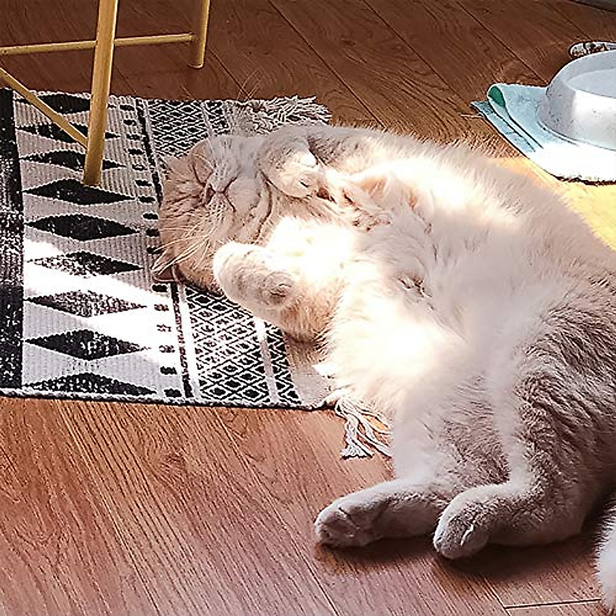 Kingrol 2 Pack Vintage Area Rugs, Cotton Printed Tassels Throw Rugs for Kitchen Living Room Bedroom Bathroom Laundry Room, 2 x 3 Feet, 2 x 4.2 Feet