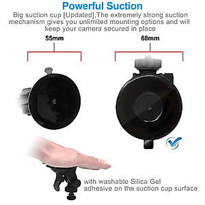 Camera Adhesive Suction Cup Wall Mount For Wyze Cam V3/Pro,for Wyze Cam Pan/V3,for Oculus Sensor,for HTC Vive Base Station,Swivel 360° Adjustable In/Outdoor Bracket with Washable Silica Gel(2 Pack)