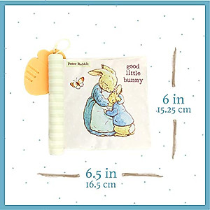 KIDS PREFERRED Beatrix Potter Peter Rabbit Soft Teether Book with Sensory Teether Spine and Teether Toy