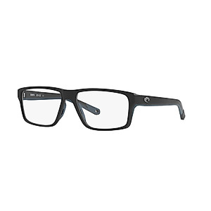 Costa Del Mar Mens Ocean Ridge 400 Rectangular Prescription Eyewear Frames, Black/Demo Lens, 55 mm