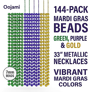 Mardi Gras Beads (144 Pieces) by Oojami