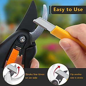 Anglekai 2PCS Garden Tool Sharpener, Blade Sharpener Stone for Garden Knife Sharpener, Shear Scissor Sharpener Blade Sharpening for Gardening Pruner/Pocket Knives (2, Yellow+Black)