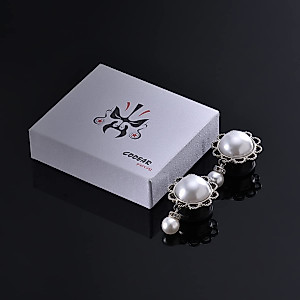 KUBOOZ Pearl Pendant Ear Piercing Jewelry Stainless Steel Tunnels and Plugs Ear Expander Reamer Guages 00g