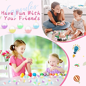 Libima 300 Pcs Gumball Machine Capsules Round Capsules 1.1" 1.25" Vending Machine Capsules Empty Clear Balls Toys Small Gumball Containers for Surprise Prize Party Favor (Sweet Color)