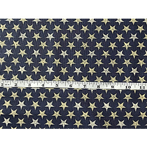 American Patriotic Patriotism 4th of July Celebration Red White Blue 100% Cotton Sewing Fabric fat quarters Size: 1/4 Yard or Fat Quarter 18” L x 21.5-22” W (Rustic Mini Stars on Navy)