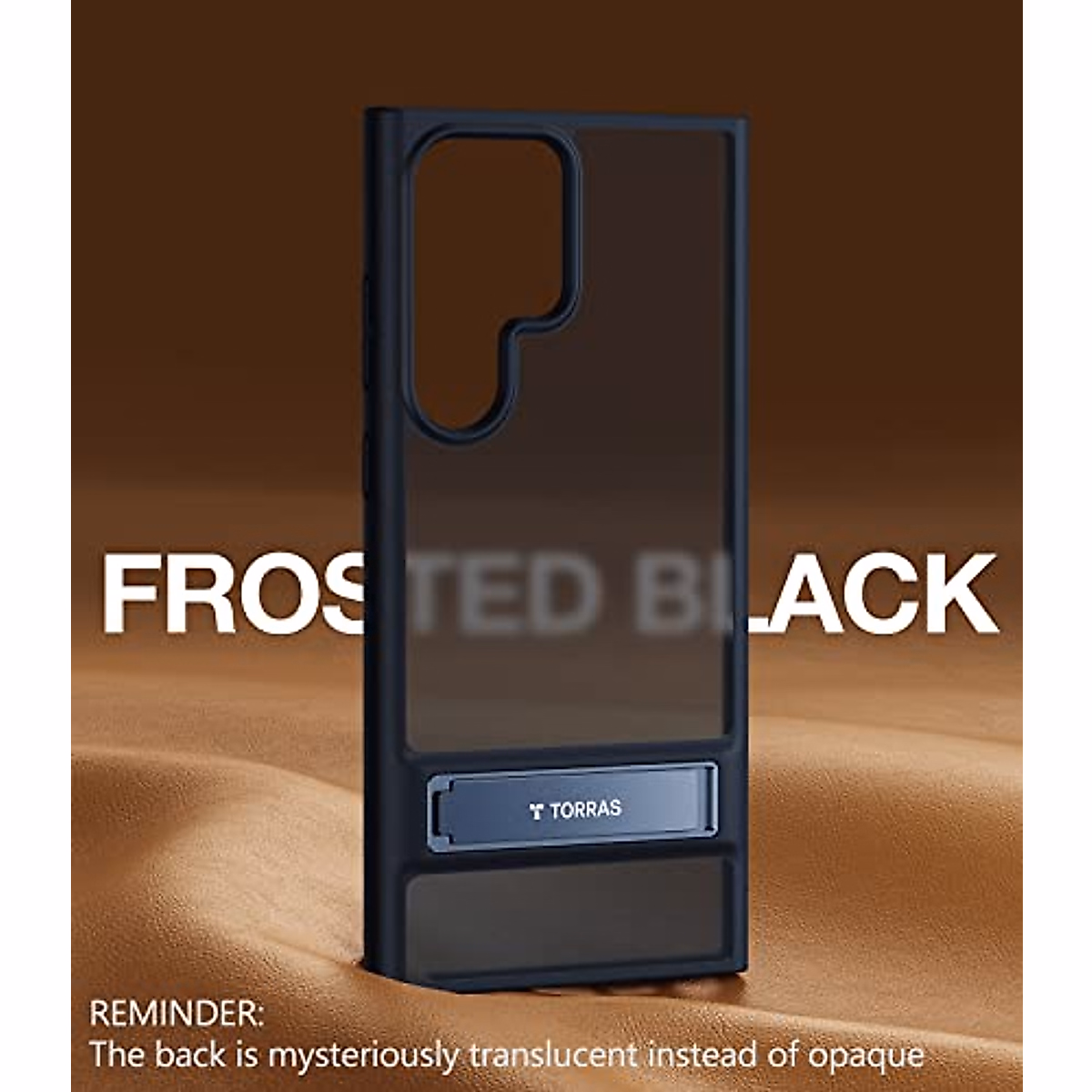 TORRAS MarsClimber Case for Samsung Galaxy S23 Ultra Case with Kickstand, [3-Way Sturdy Kickstand] [10 FT MIL-Grade Shockproof] Translucent Slim Case for Samsung S23 Ultra Phone Case, Phantom Black