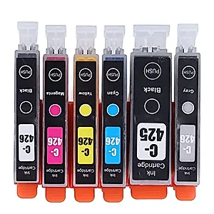 Hilitand Multi Colors Inkjet Cartridge ABS Housing Printer Ink Cartridges Smoothly Ink Output Inkjet Cartridge for Printer Part Replacement (BK BK C M Y GY 6 Colors)