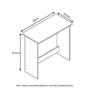 FURINNO Simplistic Study Table, Pink, 15.5 in x 31.5 in x 29.75 in (D x W x H) and Furinno 7-Cube Reversible Open Shelf, White/Pink 11048WH/PI
