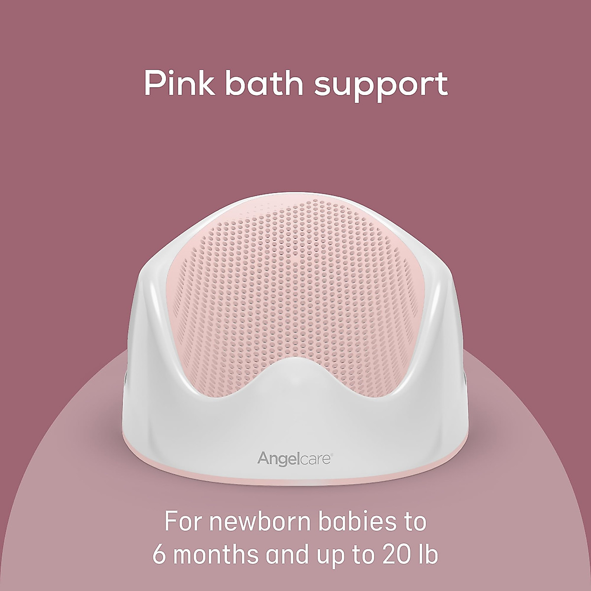 Angelcare Baby Bath Support (Pink) | Ideal for Babies Less than 6 Months Old