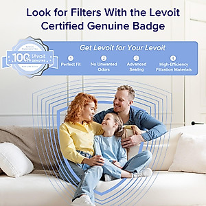 LEVOIT Air Purifiers for Home Large Room, H13 True HEPA Filter Cleaner with Washable Filter for Allergies, Smoke, Dust, Pollen, Quiet Odor Eliminators for Bedroom, Pet Hair Remover, Vital 100, White