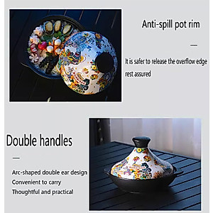 GFHVDC tagine pot moroccan for cooking Tagine Pot Enameled Cast Iron Casserole Non Stick Saucepan Exotic Stew Pot with Lid Oven Safe Dish w Large Capacity, Cone Shaped Lid, Cookware Gift,2.2l