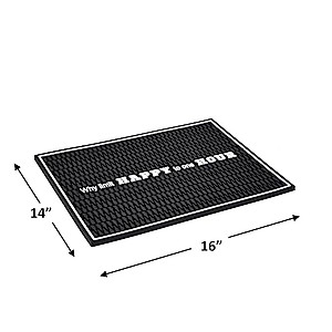 Premium Bar Mat - Non-Slip, Absorbent, and Multi-Purpose - Heavy Duty Commercial Grade Rubber - Dish Dry and Spill Mat for Kitchen or Cocktail Bar Countertops - Designed in USA - 16"x12"x0.4"-Black