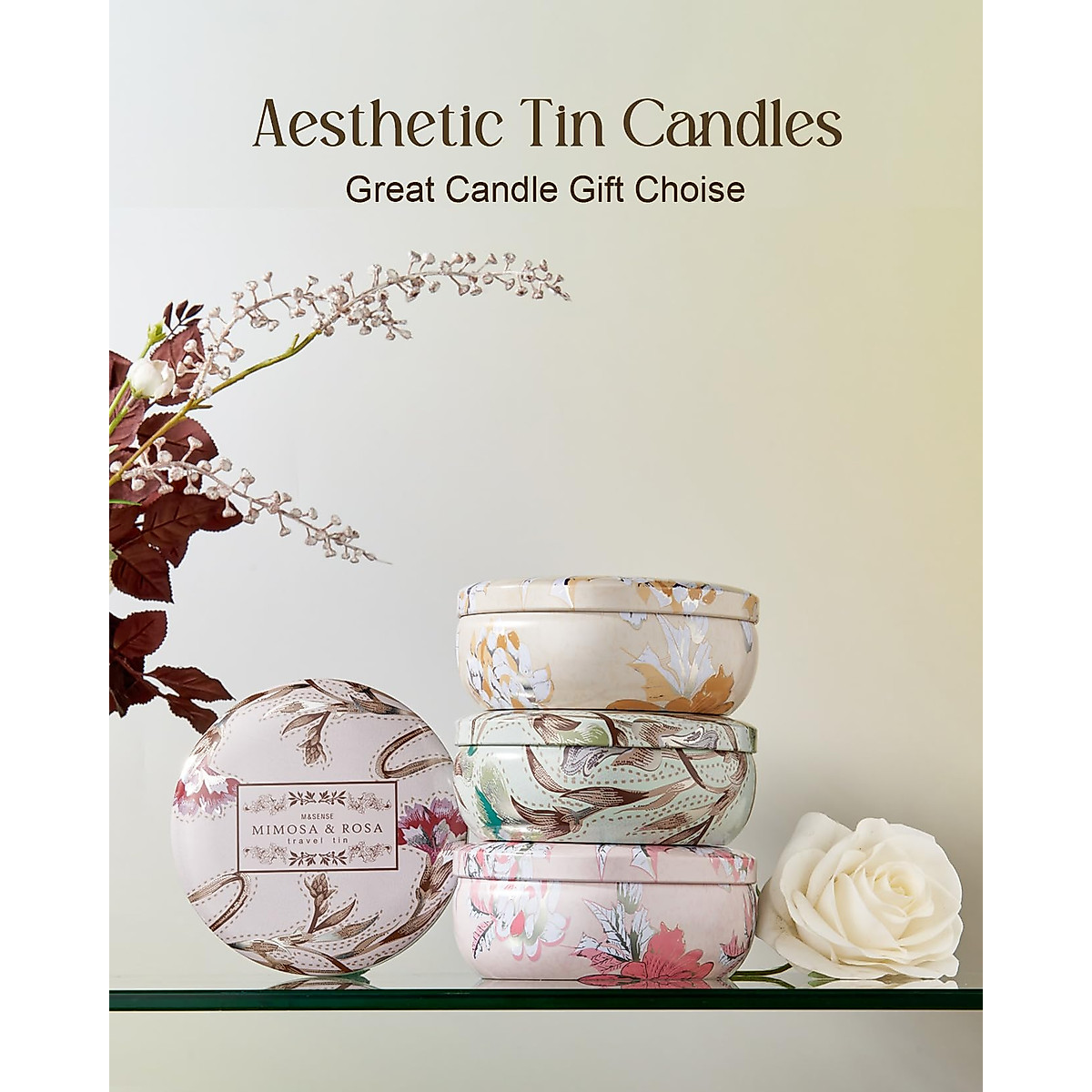 M&SENSE Soothing Eucalyptus Scented Candles, Large 3 Wick Soy Tin Candle, Over 40 Hour Burning Time, 100% Natural Vegan Wax, Relaxing Aromatherapy Aesthetic Candle Gift for Women Men