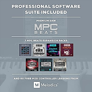 Alesis Q49 MKII - 49 Key USB MIDI Keyboard Controller with Full Size Velocity Sensitive Synth Action Keys and Music Production Software Included