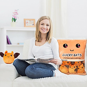 Plush Pillow Throw Pillow, Removable Fluffy Animal Dolls, Soft Animals Doll Toy Pillow, Gifts Plush Cotton Stuffed Animals Pillow for Girls Kids, Sofa Chair Decorative Pillow, 8 Strawberry Bunny