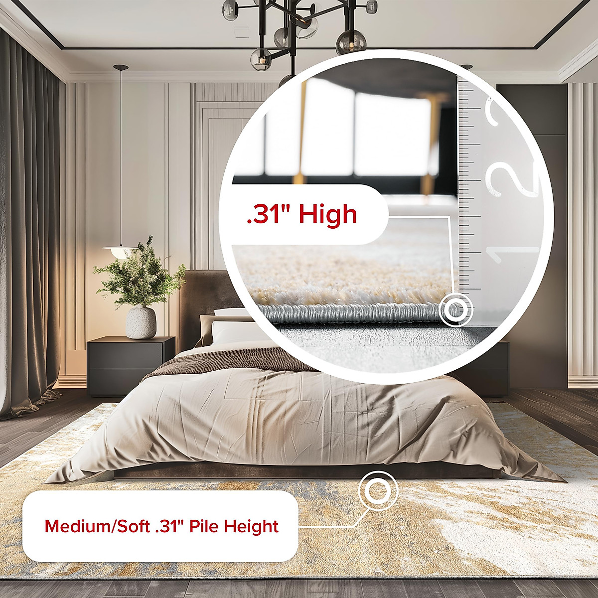 nuLOOM Cyn Contemporary Abstract Area Rug, Oval 4x6, Gold