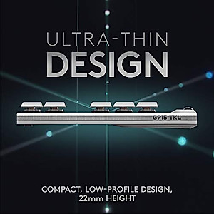 Logitech G915 TKL Tenkeyless Lightspeed Wireless RGB Mechanical Gaming Keyboard, Low Profile Switch Options, Lightsync RGB, Advanced Wireless and Bluetooth Support - Tactile, White