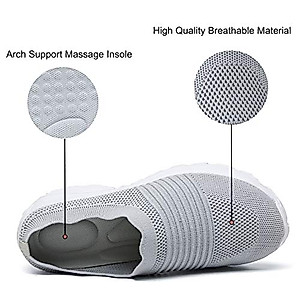 INMINPIN Women's Slip-on Mule Sneakers Lightweight Breathable Casual Shoes Platform Outdoor Clog Slippers,Grey,8.5 US Women