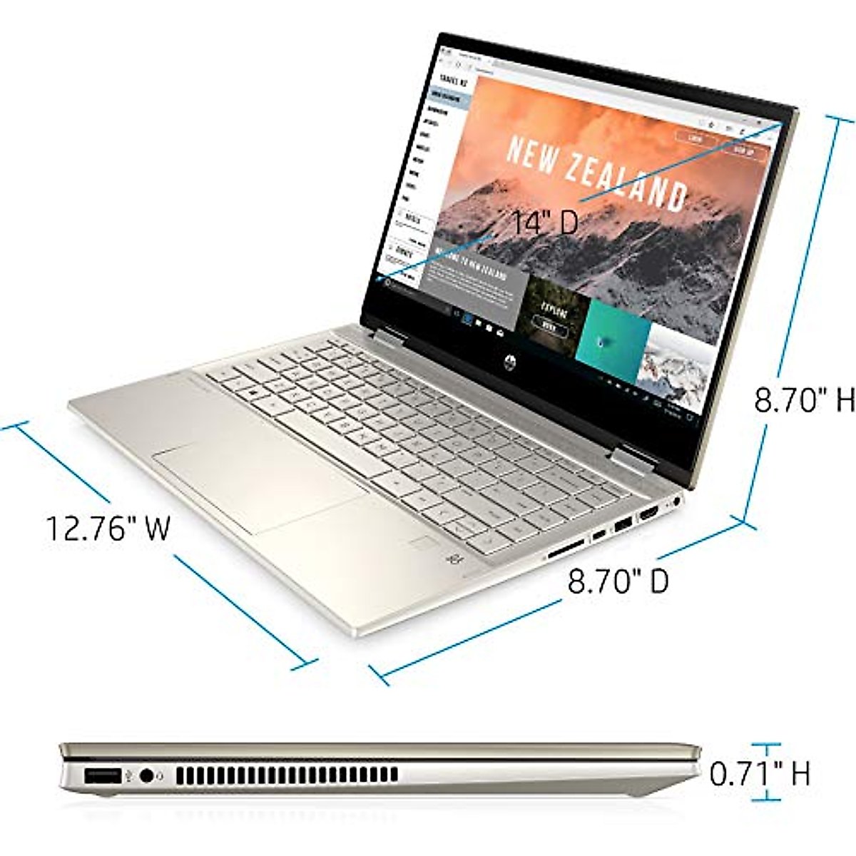 HP 2022 Newest Pavilion x360 2-in-1 Laptop, 12th gen Intel 10-Core i5-1235U, 14" FHD Touchscreen, 8GB DDR4 RAM, 512GB PCIe SSD, Backlit KB, Fingerprint Reader, Windows 11, broag 64GB Flash Stylus