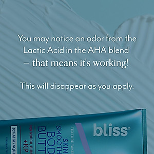 Bliss Body Butter Texture Takedown Skin Smoothing Lotion - Keratosis Pilaris KP - 6.7 Fl Oz - For Rough, Bumpy Skin - 10% AHA + Squalane + Shea Butter - Clean - Vegan & Cruelty-Free