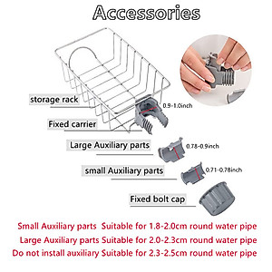 Faucet Storage Rack Sponge Holder, Stainless Sink Caddy Organizer for Kitchen & Bathroom Accessories, Hanging Storage Rack, Soap Dish Brush Drainer Rack