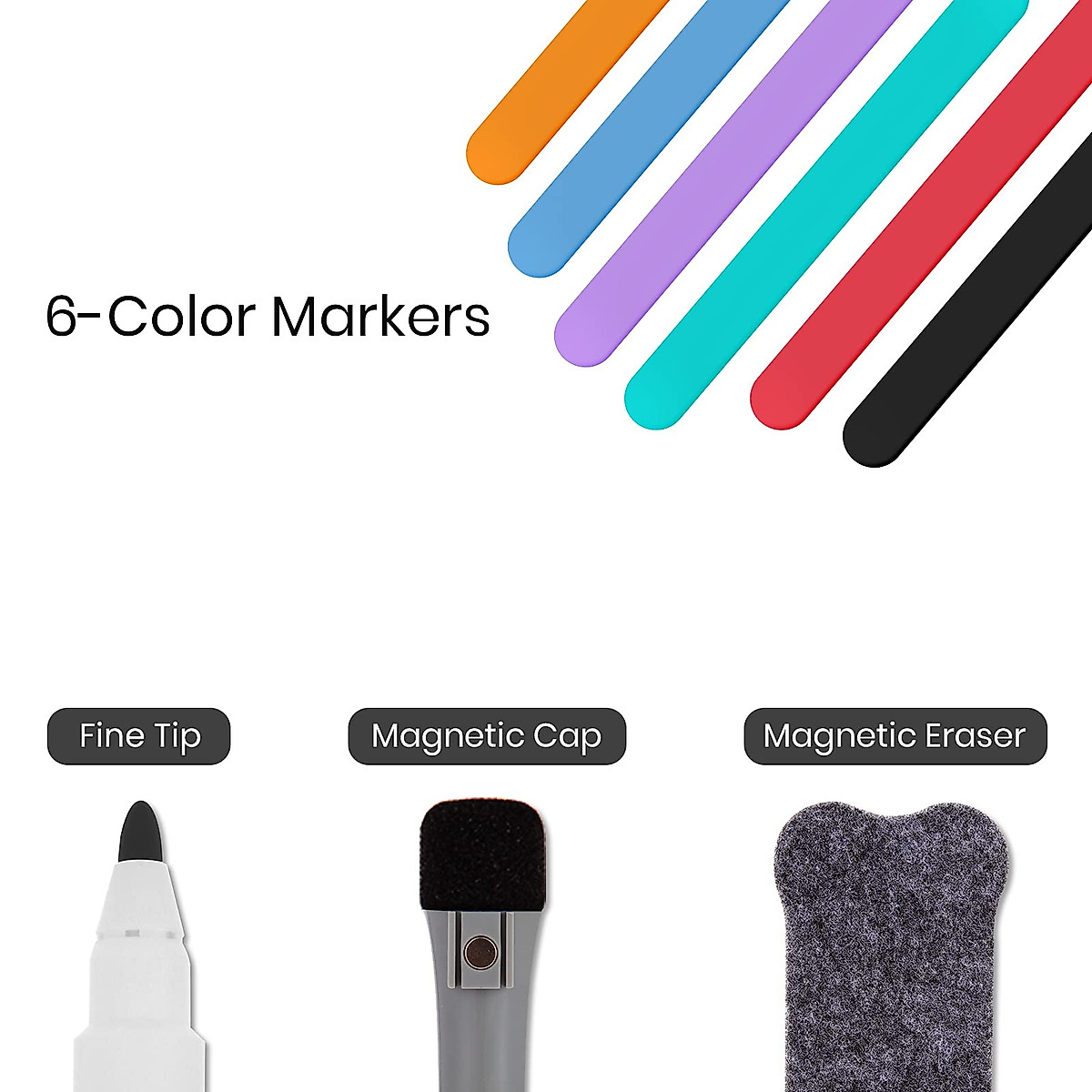 ALEZEL Magnetic Calendar for Refrigerator - 13"x17", Dry Erase Fridge Calendar Set (4 Boards) - Monthly & Weekly Planner Whiteboard, Blank & to Do List White Board, 6 Markers + Eraser