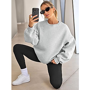 EFAN Hoodies for Women Sweatshirts Oversized Sweaters Winter Outfits Clothes Fall 2024 Casual Soft Gym Fashion Pullover Tops Grey M