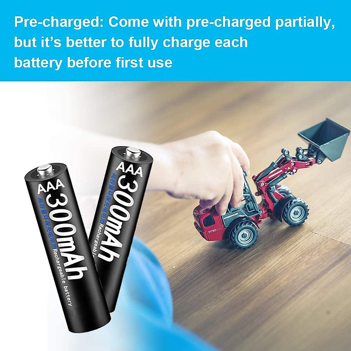 Tenbery Rechargeable Batteries AAA 300mAh 1.2v,16 Pack Ni-MH AAA Rechargeable Battery,1200 Cycle Triple A Rechargeable Batteries