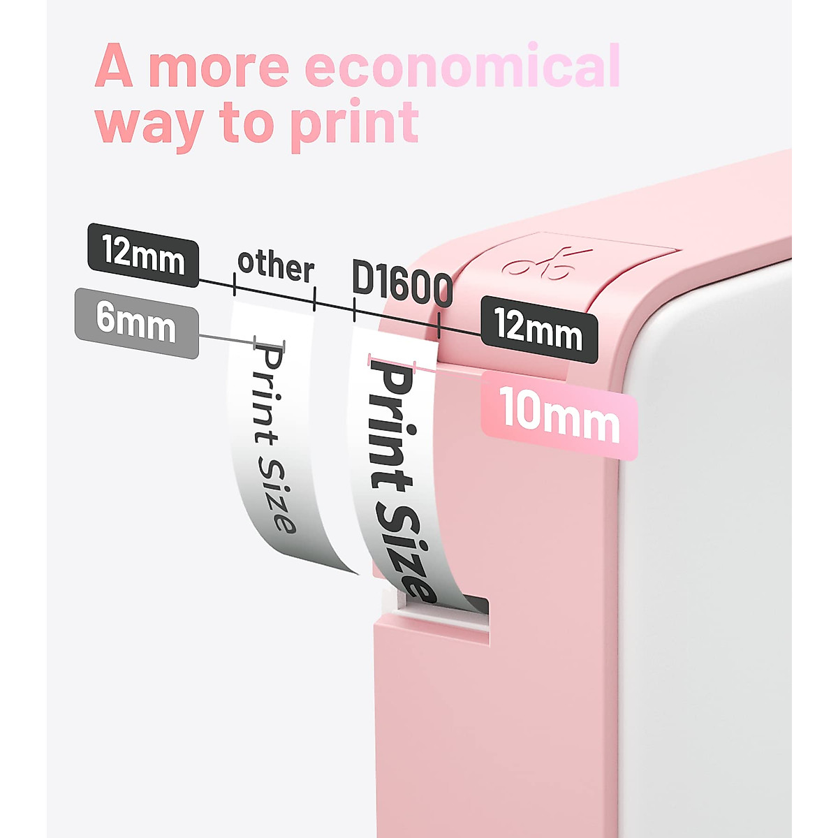 Vixic Label-Maker-Machine-with-Tape D1600 Portable Bluetooth-Label-Printer Wireless Labeler Label Maker Machine for Home & Office Organization, Mini Sticker Maker with Multiple Templates,White-Pink