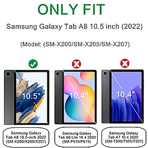 Kids Case for Samsung Galaxy Tab A8 10.5 inch (2022), - Shockproof Protection Case with Built-in Screen Protector Stand Tablet Cover (SM-X200/SM-X205/SM-X207) (Hot Pink)