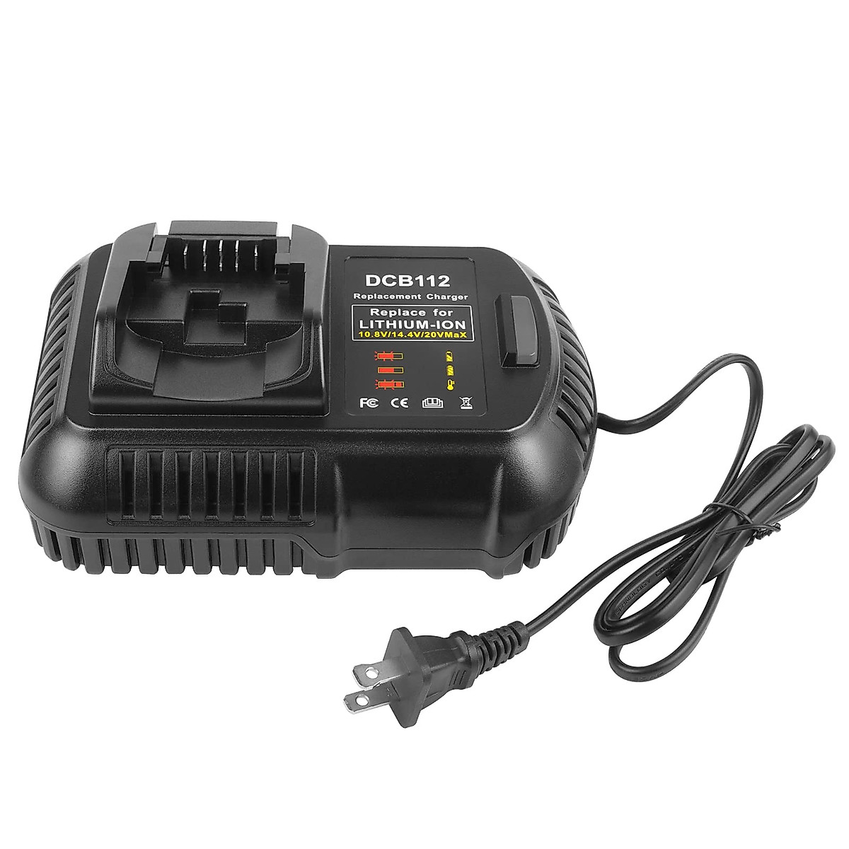 Fast Battery Charger DCB112 for Dewalt Tools 12V-20V Lithium-ion Battery DCB101 DCB105 DCB115 DCB107, Fit DCB120 DCB127 DCB206 DCB205 DCB204 DCB203 DCB201 DCB200