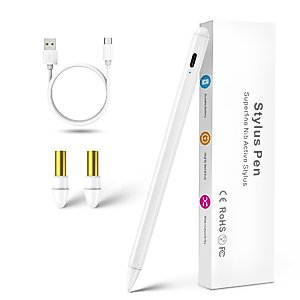 Stylus for iPad Pencil 10th/9th/8th Generation 10.2",Palm Rejection 1.5mm Fine Tip Active Stylus Compatible with Apple Pencil for iPad Pen 10.2 Inch 10th/9th/8th for Drawing and Sketching White